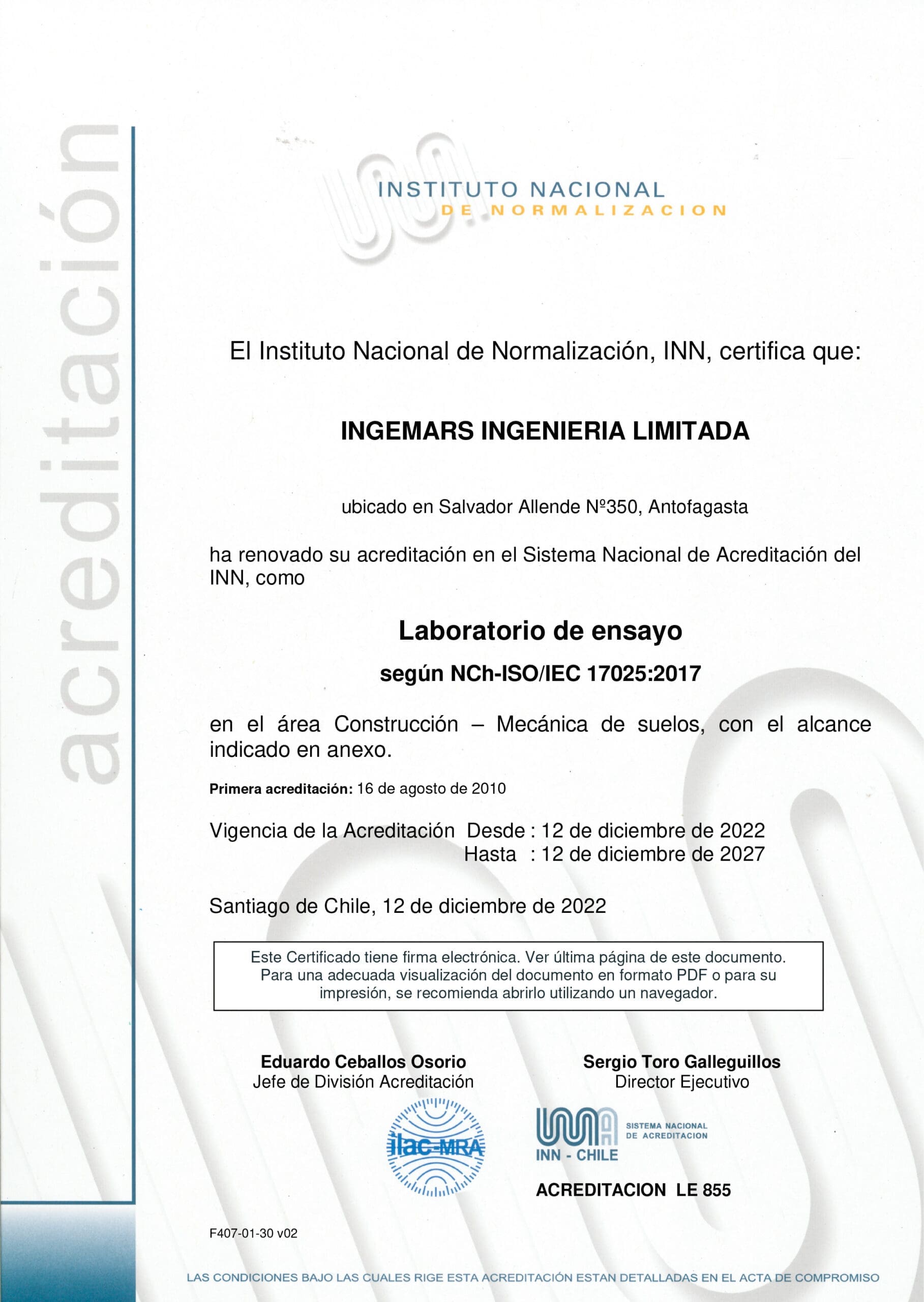 Ingemars - Preocupados por nuestro personal y el medio ambiente